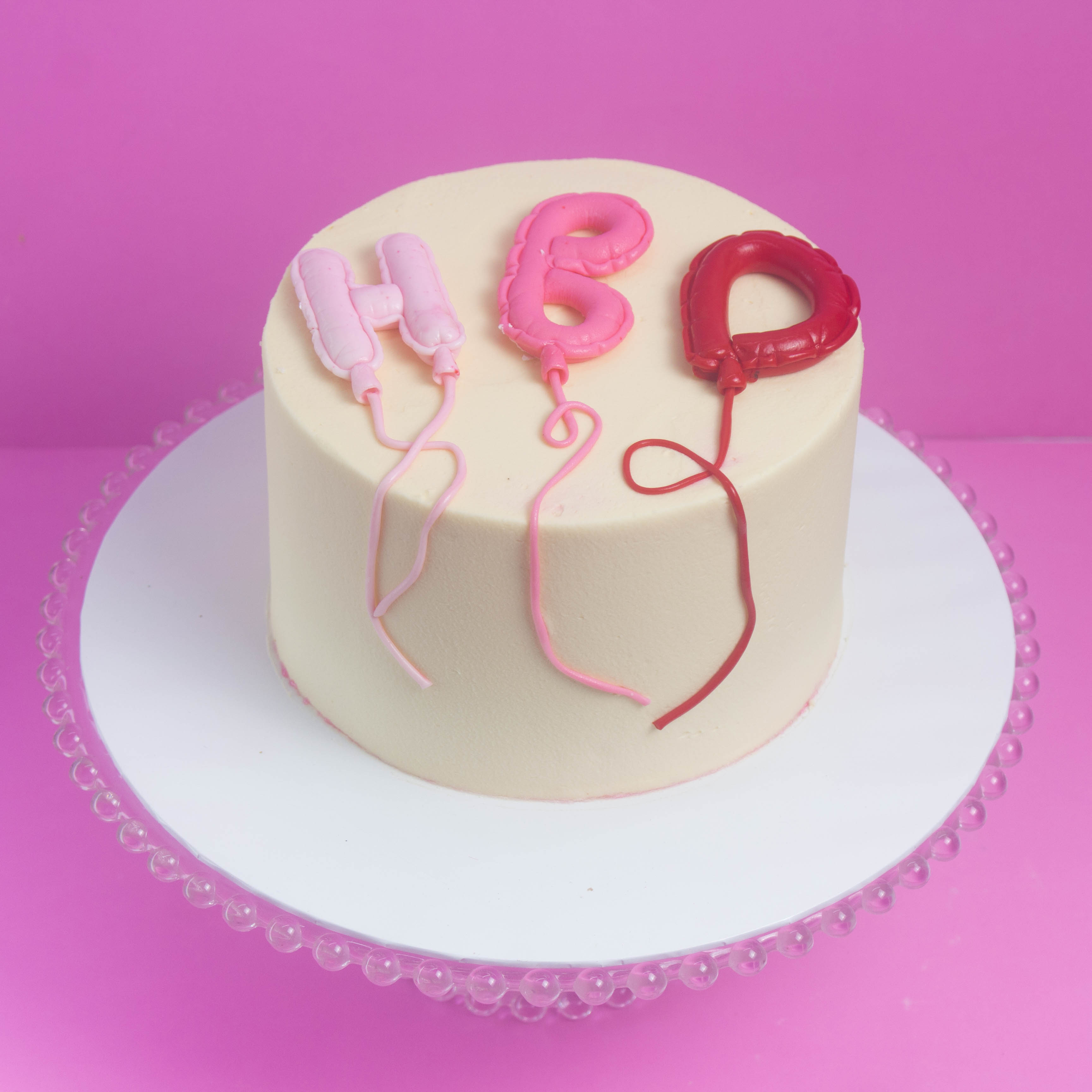 HBD Balloon Letters Birthday Cake – Cute Minimalist Cake Delivery in ...