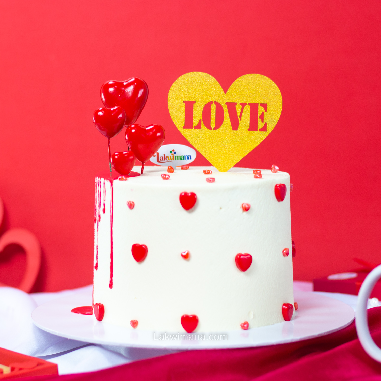 Love Drip Cake | Valentine's Day Cake, Lakwimana