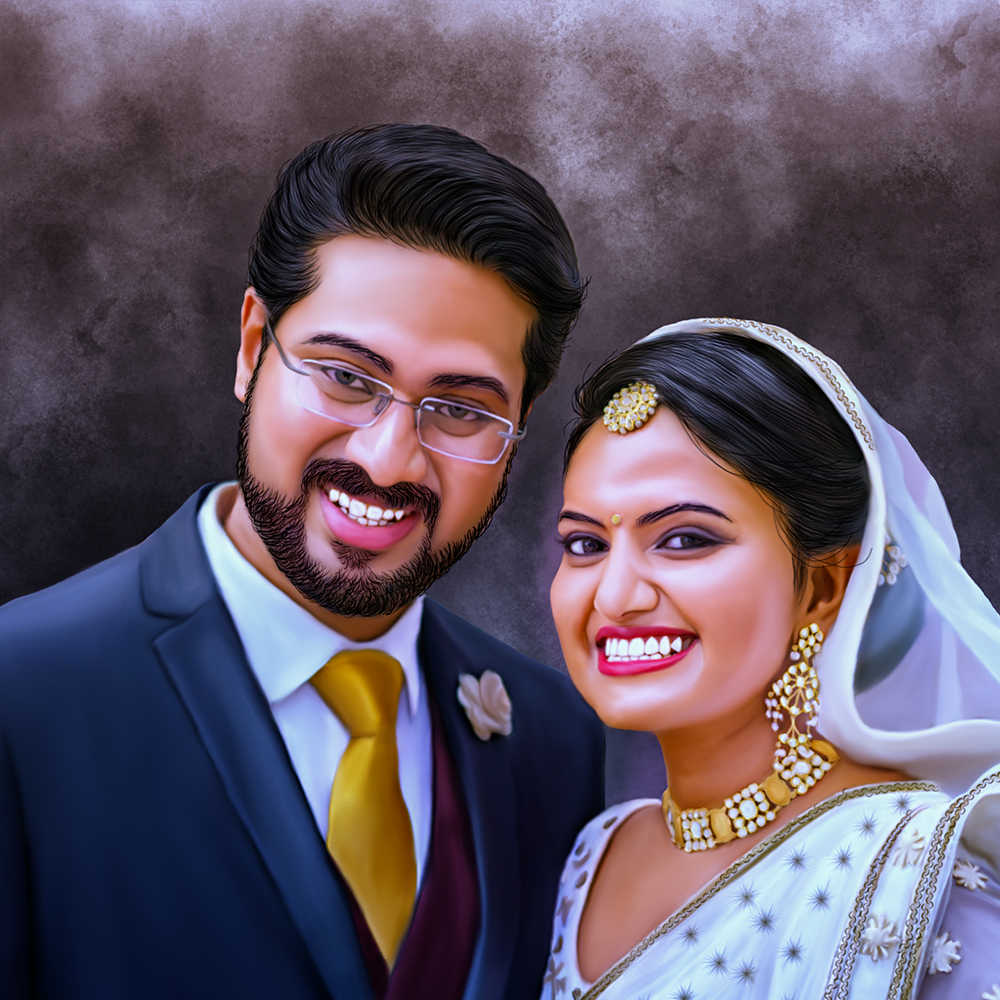 Wedding Couple Digital Painting, Lakwimana