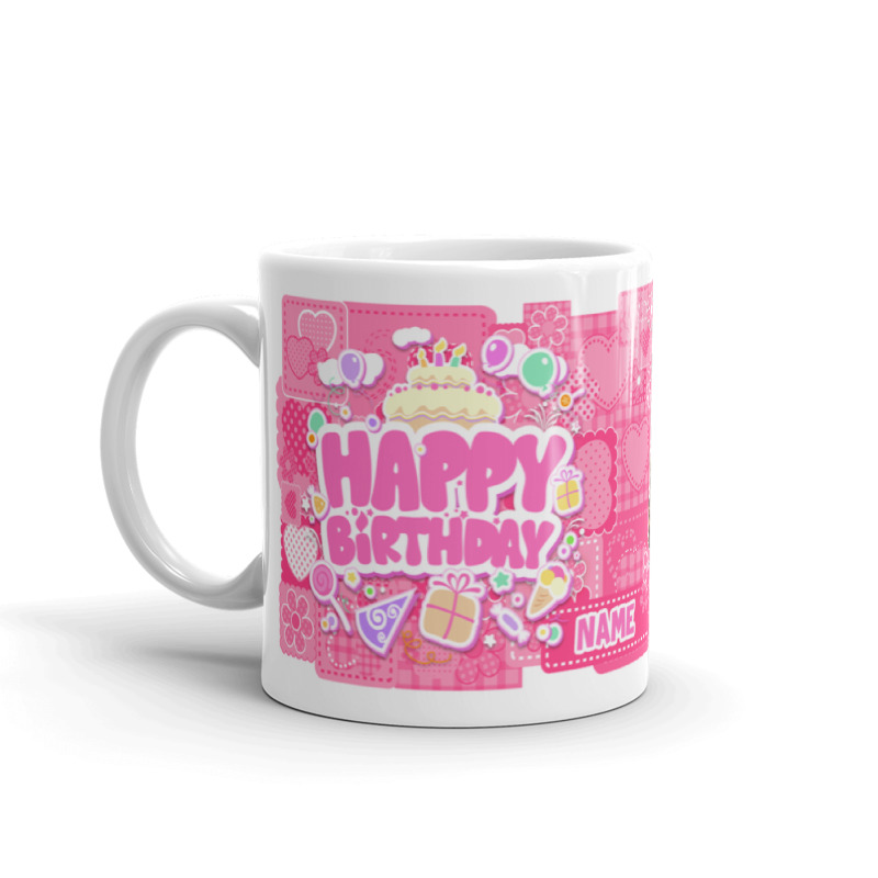 Personalized Pink Birthday Mug, Lakwimana